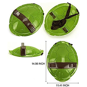Lgtvmu Tortoise Shell, Superhero Cosplay Costume, Ninja costumes Weapon Set, Kids Halloween, Birthday Gift… (Light Green)