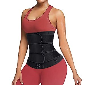 BIYHCUY Women Waist Trainer Belt Tummy Control Workout Waist Cincher Sauna Sweat Girdle Sport Waist Trimmer Slim Belly Band (Small, Black)