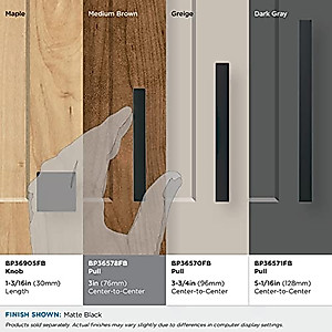 Amerock | Cabinet Pull | Matte Black | 3 inch (76 mm) Center to Center | Monument | 1 Pack | Drawer Pull | Drawer Handle | Cabinet Hardware