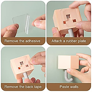 Firlar 4PCS Creative Adhesive Wall Hook Key Holder, Cute Pet Hooks, Strong Viscose Punch Free Hooks, Coat Hooks Utility Hooks for Bathroom/Bedroom/Kitchen Hanging Keys, Towel, Bag