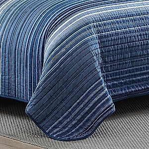 Nautica - Queen Quilt Set, Cotton Reversible Bedding with Matching Shams, Bedding Set for All Seasons (Coveside Blue, Queen)