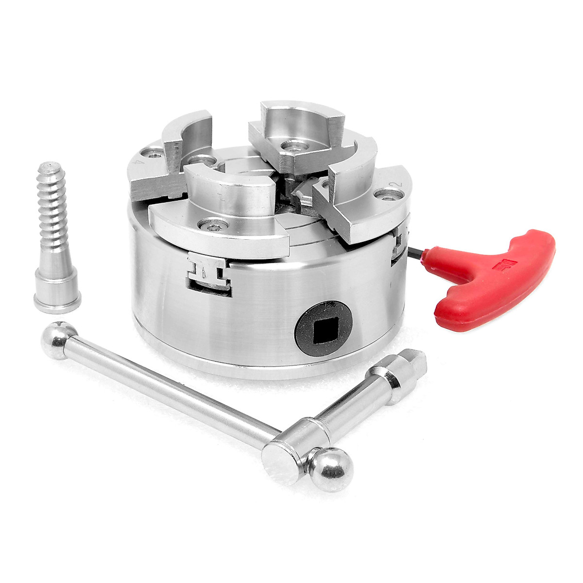 WEN LA4374 3.75-Inch 4-Jaw Self-Centering Lathe Chuck Set with 1-Inch x 8TPI Thread