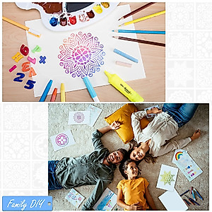 32 Pcs 6 x 6 inch Mandala Painting Stencils, Stencils for Painting on Wood, Rangoli Stencils, Art Supplies, Flower Stencils Painting Template for Floor Wall Tile Fabric Wood Stencils DIY Decor