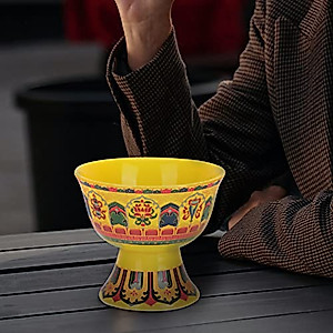 Chinese Tea Cup Ceramic Tibetan Cup Chinese Tea: Traditional Chinese Ceramic Teacup Kungfu Tea Cups Asian Celadon Tea Cups Porcelain Tea Cup Set for Tea Latte Black Coffee Mugs Yoga Decor