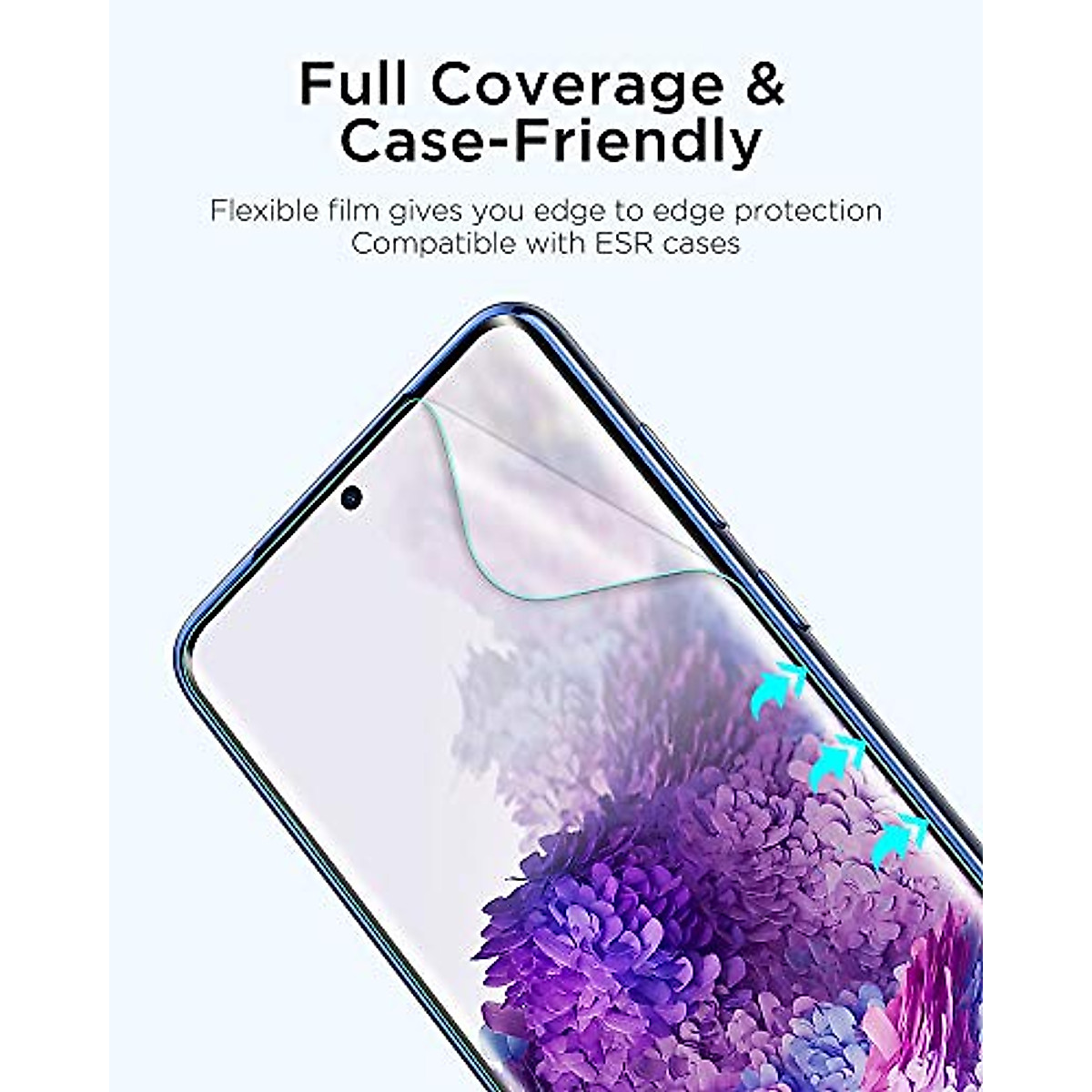 ESR TPU Screen Protector Compatible with Samsung Galaxy S20 Plus [2-Pack + 1 Extra for Practice] [Full-Coverage Liquid Skin] [Easy Installation Kit] for The Galaxy S20 Plus