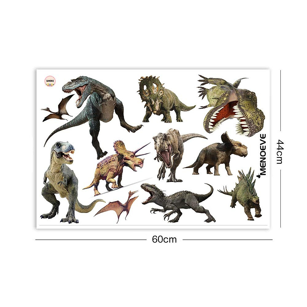 Dinosaur Wall Stickers for Boys Room, Peel & Stick Removable Wall Art Sticker Decals for Kids Bedroom Nursery Playroom Living Room Decoration