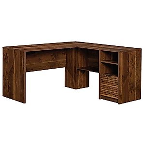 Sauder Harvey Park L-Desk, L: 59.06" x W: 59.06" x H: 30.00", Grand Walnut Finish