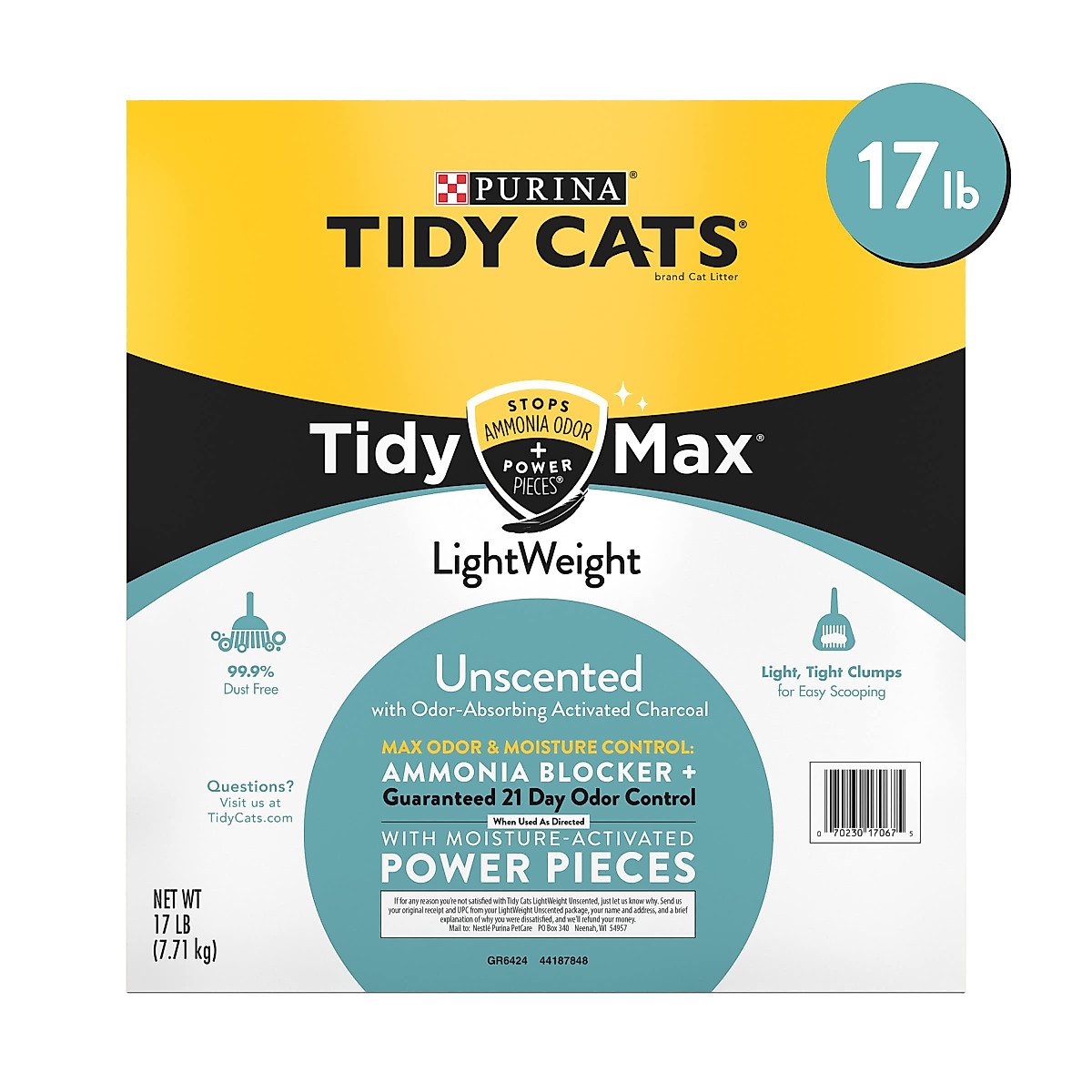 Tidy Cats Tidy Max Lightweight Unscented Cat Litter Clumping Formula - 17 lb. Box