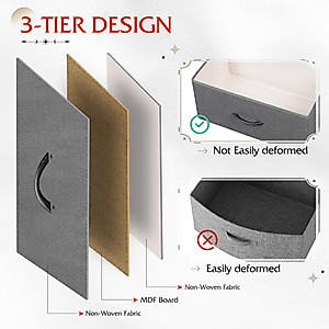 WLIVE Tall Dresser for Bedroom with 12 Drawers, Dressers & Chests of Drawers, Fabric Dresser for Bedroom, Closet, Fabric Storage Dresser with Storage Drawers, Steel Frame, Wood Top, Dark Grey