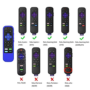 Remote Cover Case Compatible with Roku 3600R/3800/3900/Voice RCAL7R Remote - SYMOTOP Silicone Protective Cover Fits for TCL Roku Steaming Stick/Voice/Express/Premiere TV Remote Controller - Dark Blue