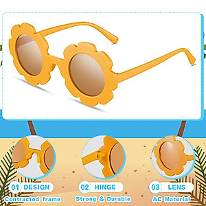 12 Pairs Kids Round Flower Sunglasses Flower Shaped Sunglasses Cute Outdoor Sunglasses Eyewear for Kids (Fresh Colors)