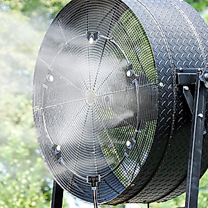 Signice Fan Misting Kit - Upgraded Adjustable 26FT Fan Misters for Cooling Outdoor with 5 Mist Nozzles DIY Water Mister Fans for Outside Patio Backyard