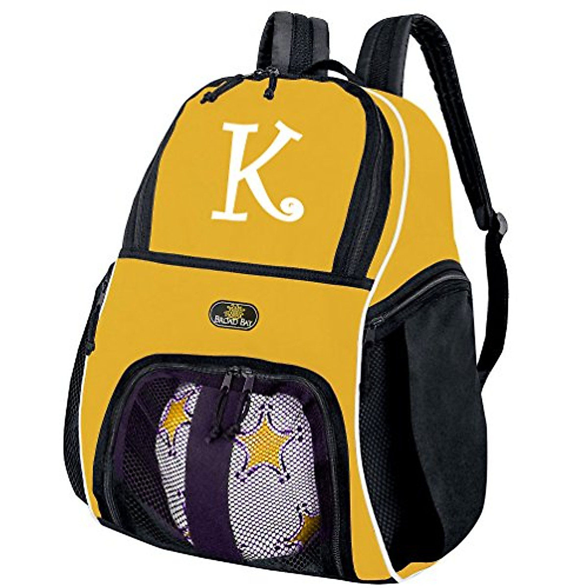 Broad Bay Personalized Soccer Backpack or Personalized Volleyball Bag Yellow