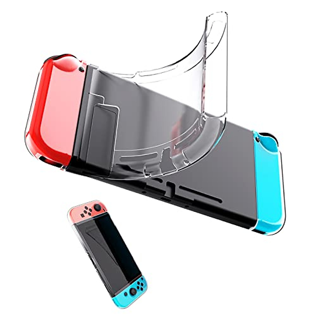 Bealuffe Clear Case for Nintendo Switch Soft TPU Case Protective Cover for JoyCon Transparent Shock-Absorption Case