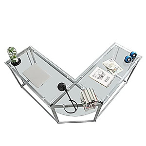 sogesfurniture Computer Glass Desk Large Offic Desk Computer Table Desk Writing Desk, BHUS-UT-096