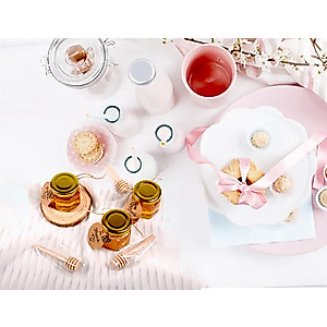 Adabocute 40 Pack Mini Honey Jars - Honey Pot With Honey Dipper, Bee Pendants, Jutes, Tags and Gift Bags - Perfect For Baby Shower Favors and Wedding Favors