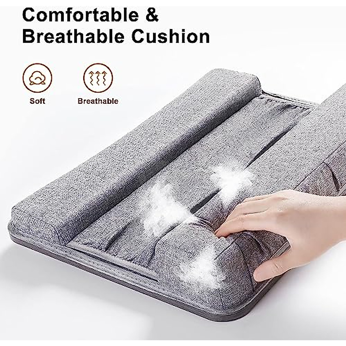 Lap Desk Laptop Bed Table: Fits up to 17 inch Laptops Portable Pad Computer Lapdesk - Large Holding BedDesks with Soft Pillow & Storage Bag - Office Wooden Writing Bed Table