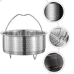 Luxshiny Rice Cooker Rice Cooker Rice Cooker Steamer Basket with Handle Legs Vegetable Steamer Insert Stainless Steel for Steaming Food Meat Fish Rice Veggie 22cm Accessories