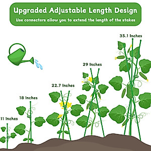 Plant Stakes,18Inch & 11Inch Plant Support Stakes,HAINANSTRY Adjustable Length Garden Stakes,Plant Stakes for Indoor and Outdoor Plants,Tomatoes/Beans/Orchid/Vegetable Stakes for Garden
