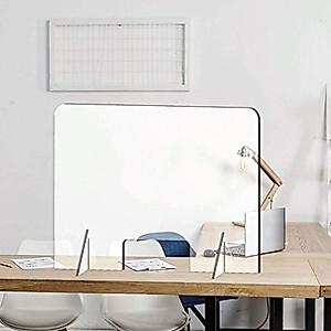 INTELLIMADE - Plexiglass Shield, Sneeze Guard Panel for Desk, Counter and Table, Portable, Clear Acrylic, Multi-Sizes (24" W x 16" H)