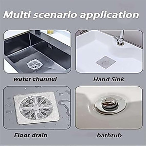 DAEEXINO (10Pcs) Disposable Shower Drain Cover Hair Catcher Shower Drain Mesh Stickers, Bathroom, Laundry, Bathtub, Kitchen Shower Drain Floor Sink Strainer Filter Mesh, Medium