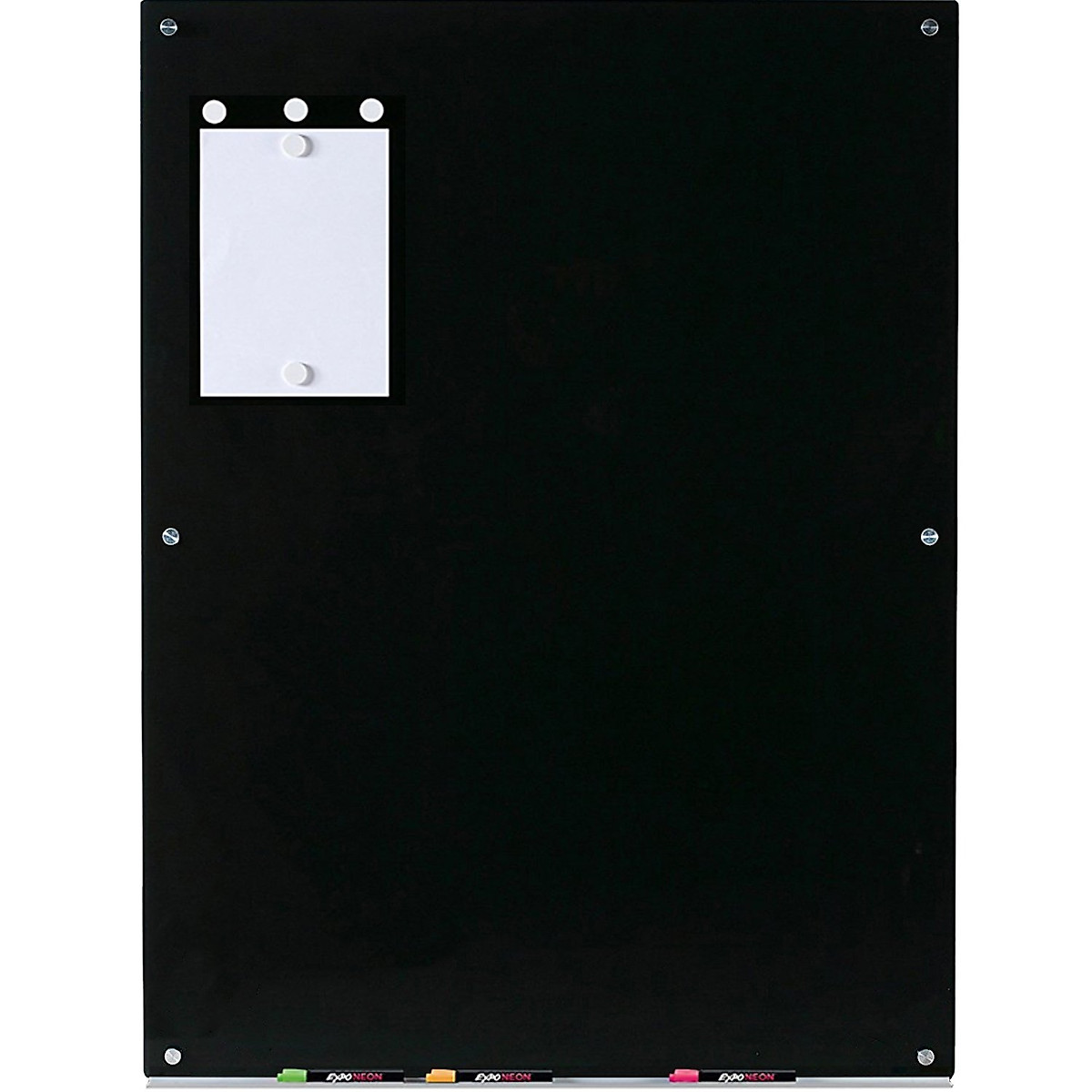 Audio-Visual Direct Magnetic Black Glass Dry-Erase Board Set - 35 1/2 x 47 1/4 Inches -