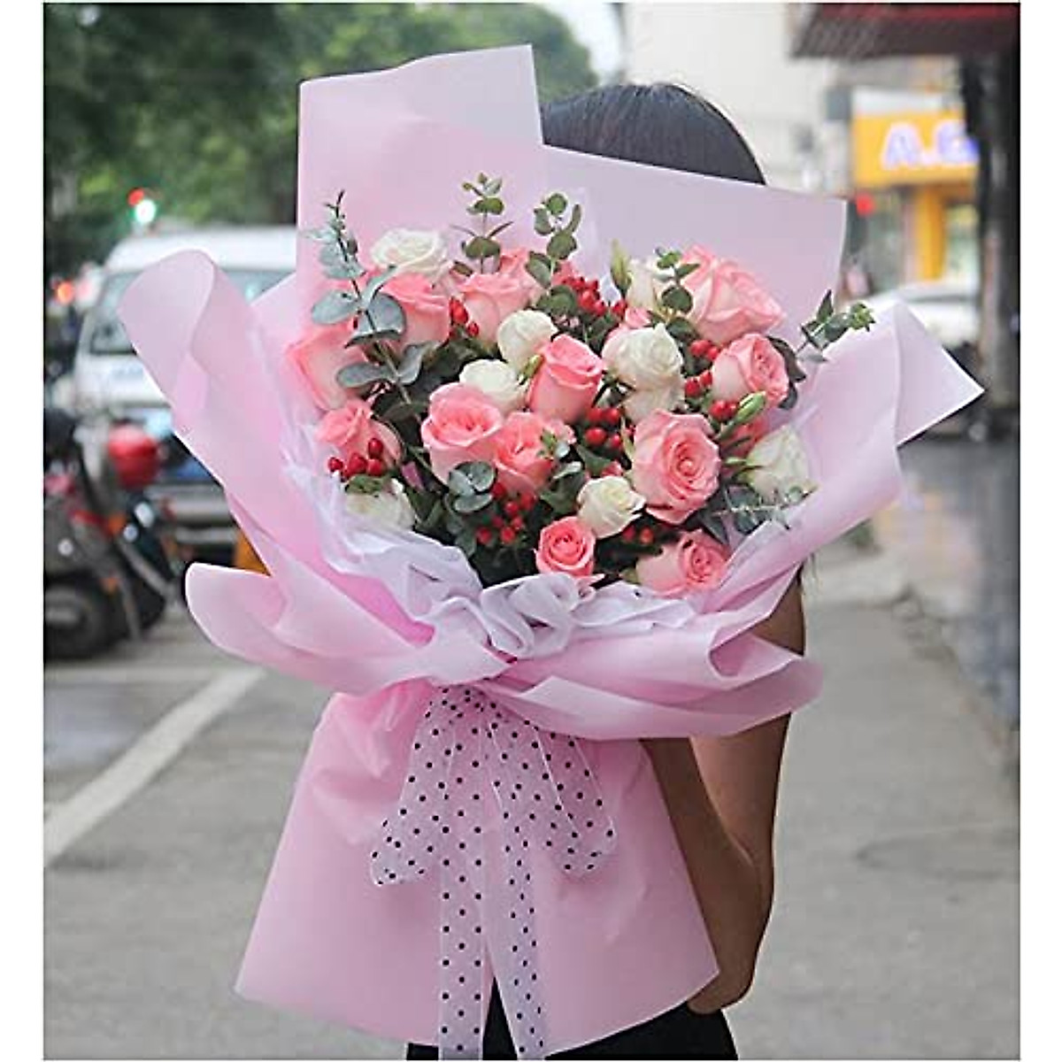 JOSON 30 sheets/6 colors Flower wrapping paper Korean solid color translucent flower shop floral gift bouquet flower wrapping paper Matte paper