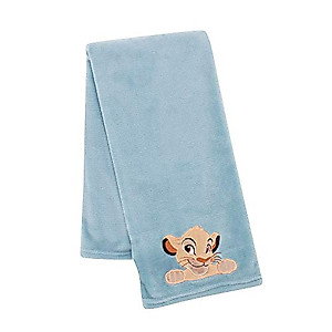 Lambs & Ivy Lion King Adventure Baby Blanket, Blue , 30x40 Inch (Pack of 1)