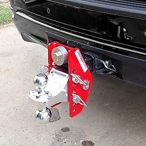 Shocker Impact Cushion Hitch Combo Ball Mount 4" Rise to 4" Drop, Fits 2" Hitch Silver Combo 2" & 2-5/16" Balls