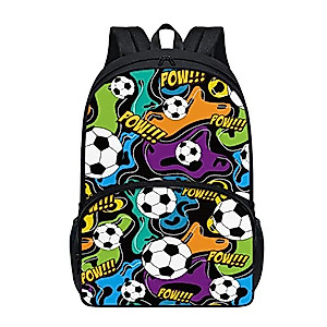 PORCLAY Soccer Backpack for Girls Boys Preschool Elementary School Bookbag College Cute Aesthetic Preppy Cute Book Bag Lightweight Laptop Rucksack Daypack