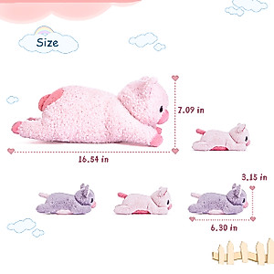 IKASA Mommy Pig Stuffed Animal Mom and Baby Plush Toy,Cute 16" Soft Small Fluffy Mama Family Set Toy with Little Mini Babies,Gifts for Kid (Pig)