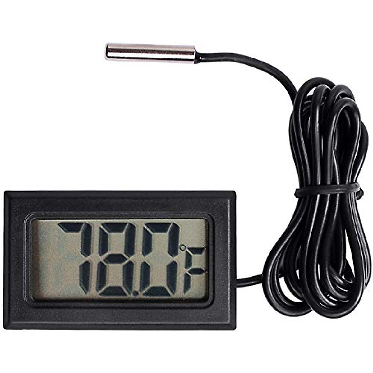 Organizer 3pcs Black Digital LCD Thermometer Temperature Monitor with External Probe for Fridge Freezer Refrigerator Aquarium (Fahrenheit) (Fahrenheit)