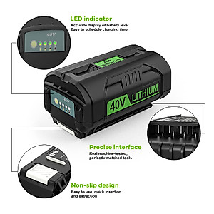 AYTXTG 40 Volt 6500mAh Lithium-ion Battery for Ryobi 40V Battery Cordless Tools OP4040 OP4026 OP4030 OP4050 OP4060A 40V Ryobi Battery with Ryobi 40v Charger OP401