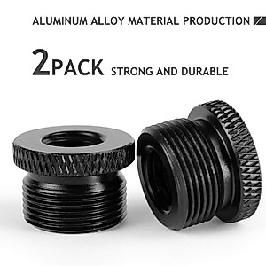2 Pack Screw Thread Adapter, 5/8" Male to 3/8" Female Mic Screw for Blue Yeti/Blue Snowball/Blue Yeti X Microphone Stand Mount by Frgyee (Black)
