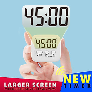 Antonki Timer, Timer for Kids, Kitchen Timers, Digital Timer for Cooking, Egg Timer, Classroom Timer for Teacher, Magnetic Countdown Timer for Exercise, Study, Oven - Battery Included - Pack of 2