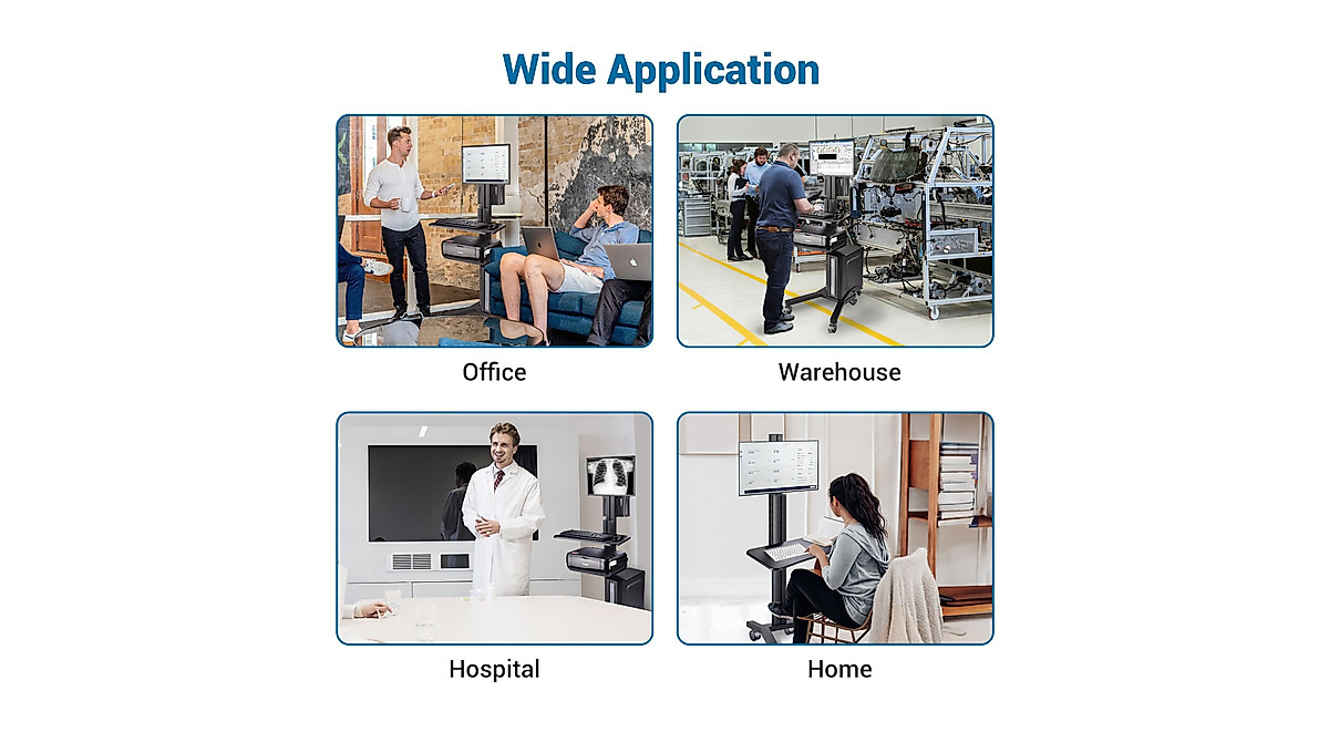 AW Adjustable Mobile PC Cart for Ergonomic Workstations