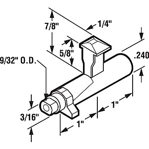 Prime-Line C 1018 3-15/16 In. Hole Center, Gray Diecast, Sliding Patio Door Handle with Wood Handle (Single Pack)