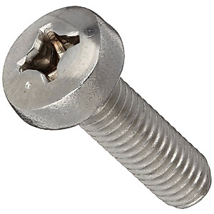 Small Parts 316 Stainless Steel Machine Screw, Plain Finish, Pan Head, Phillips Drive, Meets DIN 7985, 35mm Length, Fully Threaded, M5-0.8 Metric Coarse Threads (Pack of 10)