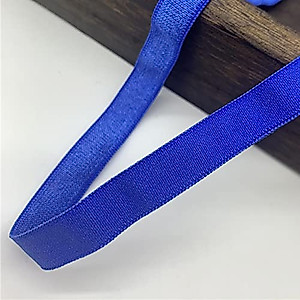 0.4/0.6/0.8/1 Inch Navy Blue Lace Trim Elastic Ribbon Fold Over Spandex Elastic Band for Sewing Lace Trim Waist Band Garment Accessory