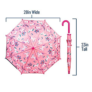 Wildkin Kids 15 Inch Backpack and Umbrella Bundle for On-The-Go Comfort (Magical Unicorns)