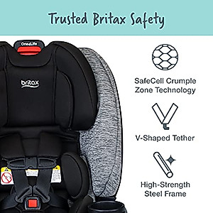 Britax One4Life ClickTight All-In-One Car Seat – 10 Years of Use – Infant, Convertible, Booster – 5 to 120 Pounds, Spark Premium Soft Knit Fabric [Amazon Exclusive]