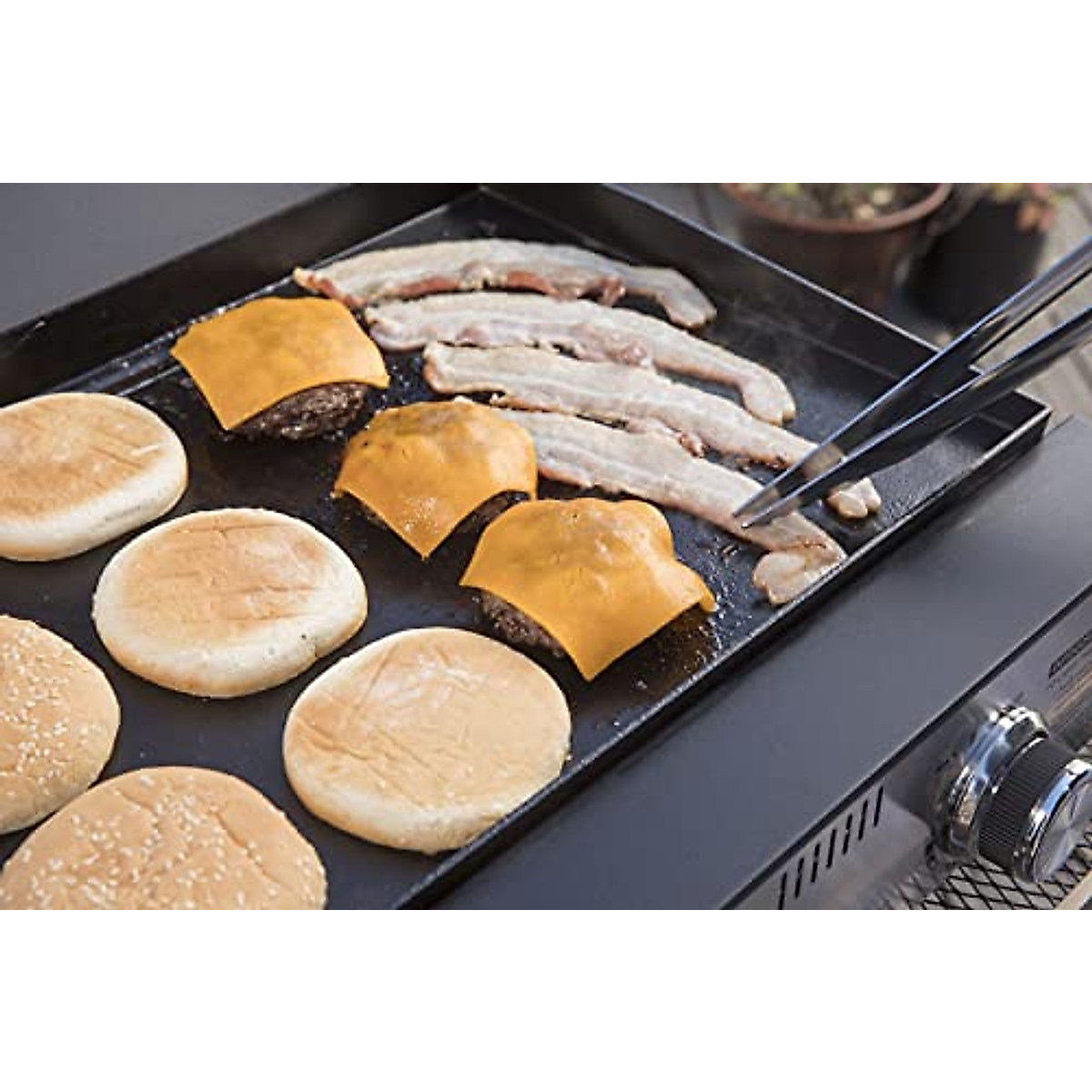 Monument Grills Portable Table Top Griddle, Flat Top Propane Gas Grill Griddle 22 inch 2-Burner 15,000 BTUs 312 sq. in. for Outdoor Cooking Camping, Black