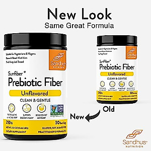 Sandhu's Prebiotic Fiber Supplement Powder –30 Servings- SunFiber® –Low FODMAP Unflavored Supplement for Digestive & Colon Health –- Gluten Free Powder – Supports Gut Health in Men & Women