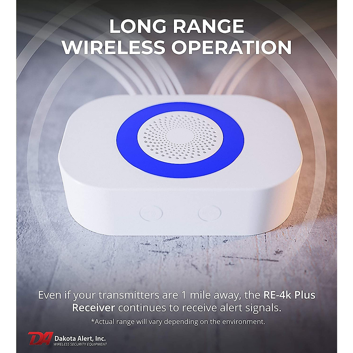 Dakota Alert Driveway Alarm Sensor - DCPA-4k Plus Driveway Alarms Wireless Outside Weatherproof Alert System, 1-Mile-Long Range Sensors, Receiver & Vehicle Detecting Probe Transmitter & 50' Wire