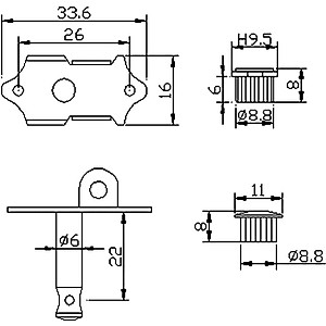 Golden Gate F-2215 Vintage Acoustic Guitar Tuners - 6 Individual (3+3) - Nickel