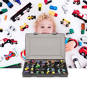 Risou Toys Organizer Storage case Compatible with Hot Wheels Car,Container for Matchbox Cars,Mini Toys,Small Dolls，Carrying Box for Hotwheels Car，Plastic Material(Box Only)