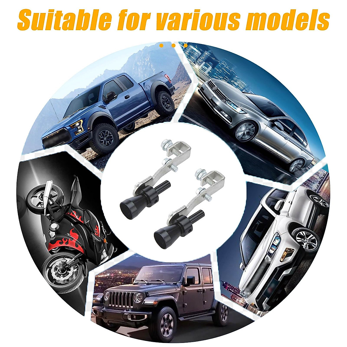 Sodcay 2 PCS Car Modification Sound Wave Imitator, Exhaust Pipe Sounders, Turbo Sound Whistle Simulator, Fit for Truck, Motorcycle, Cars, Dirt Bike and Scooter (Black)