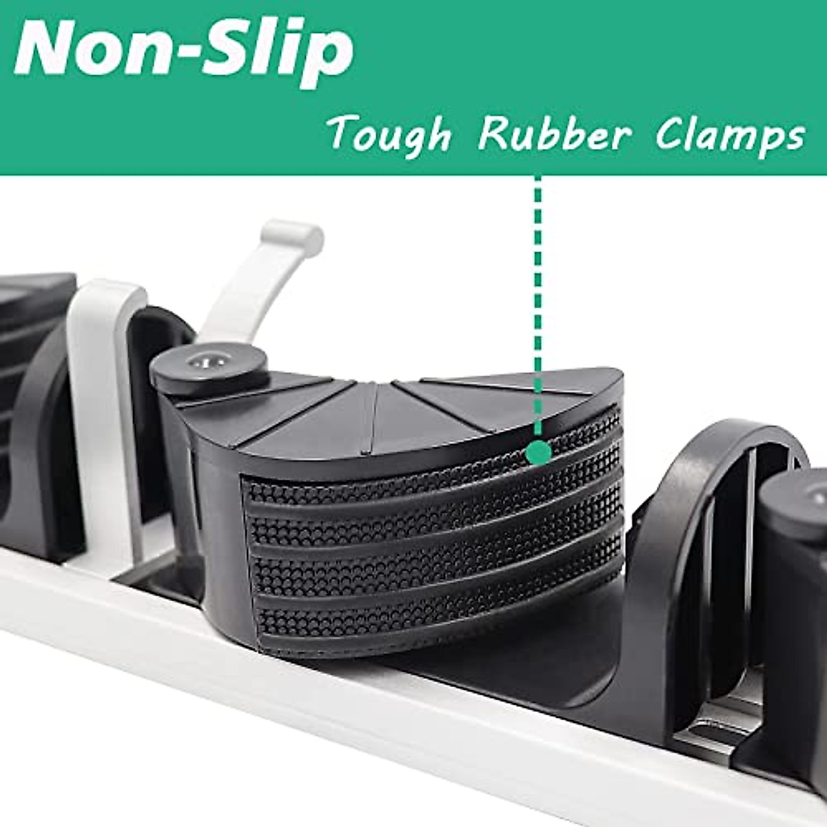 LOMEVE Mop And Broom Holder Wall Mount, Mop Holder, Garage Storage Garden Kitchen Tool Organizer Wall Hanger for Home Goods (4 Positions with 8 Hooks, Black)