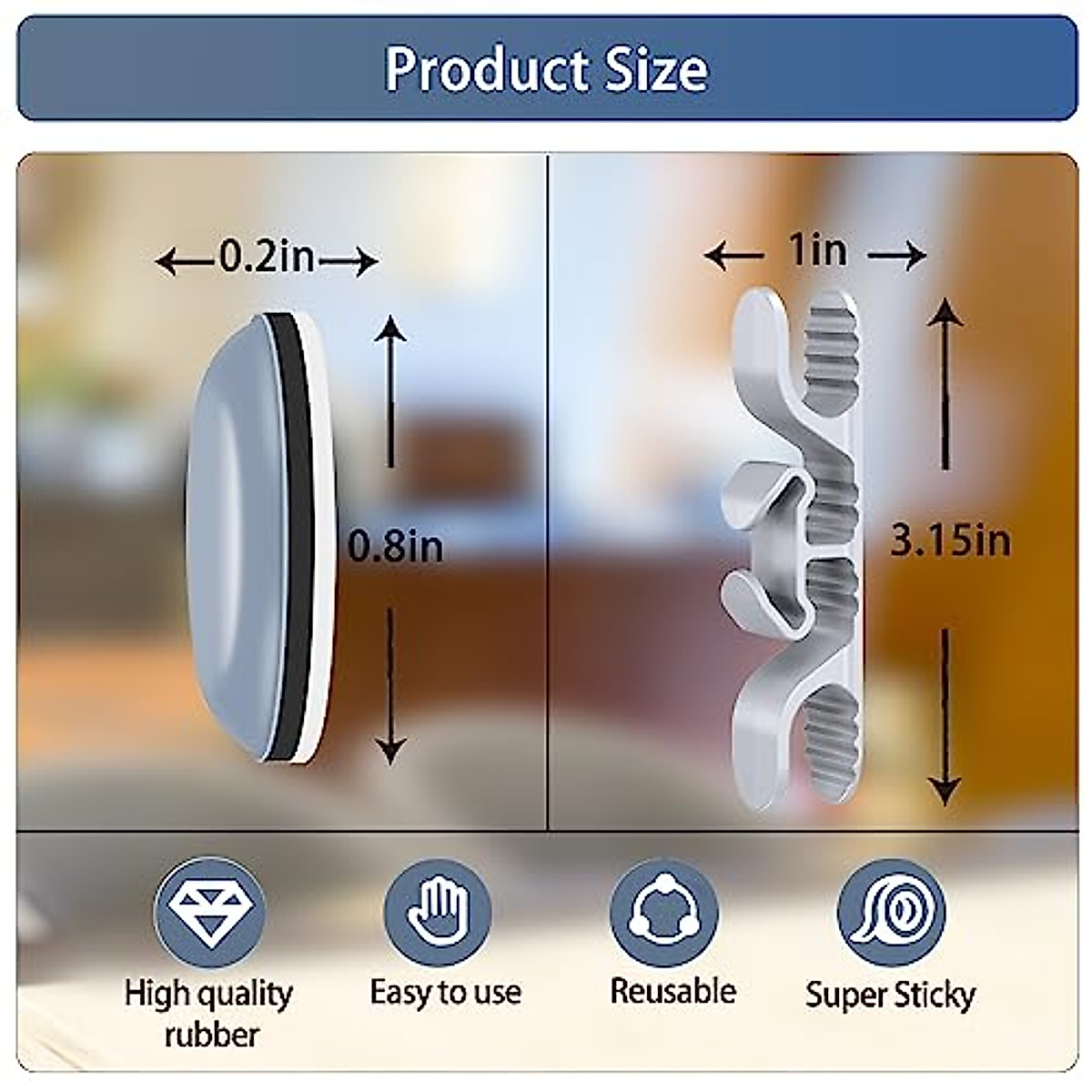 Appliance Sliders,24Pcs Self-Adhesive Kitchen Appliance Sliders,2Pcs Cord Organizer,Easy To Move and Save Space,Suitable for Countertop Kitchen Appliances Coffee Maker,Blender, Pressure Cooker.
