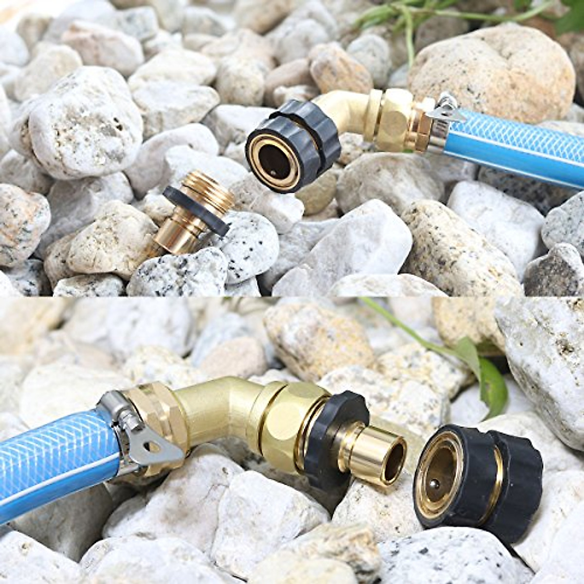 PLG Garden Hose Elbow Connector 45 Degree Hose Extender for RV Water Hose Solid Brass